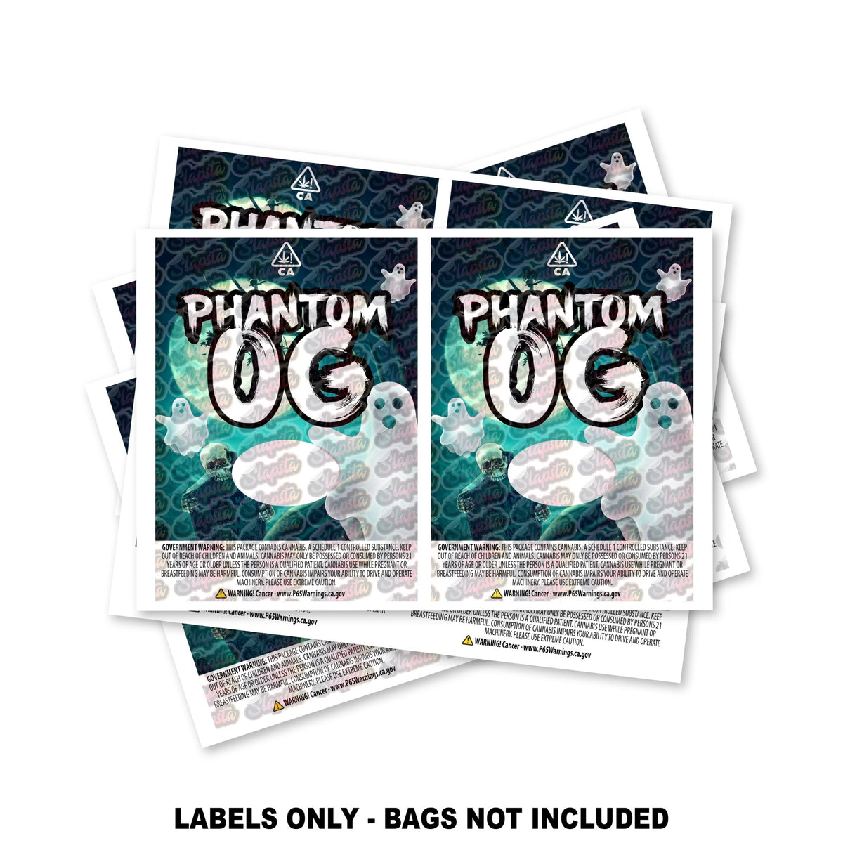 SLAPSTA - Phantom OG Mylar Bag Labels ONLY