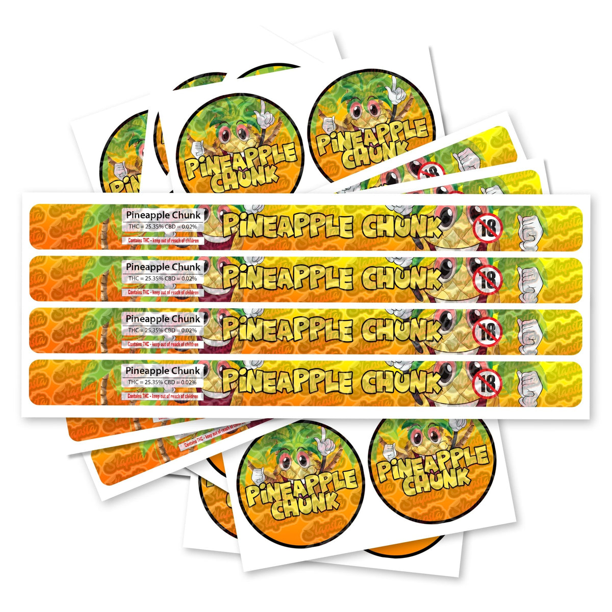 SLAPSTA - Pineapple Chunk Pre-Labeled 3.5g Self-Seal Tins