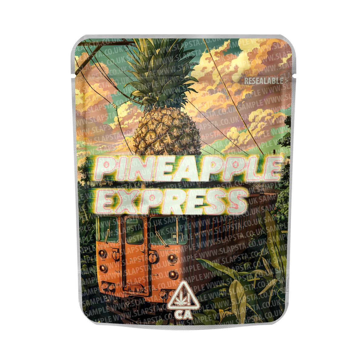 SLAPSTA - Pineapple Express Mylar Pouches Pre-Labeled