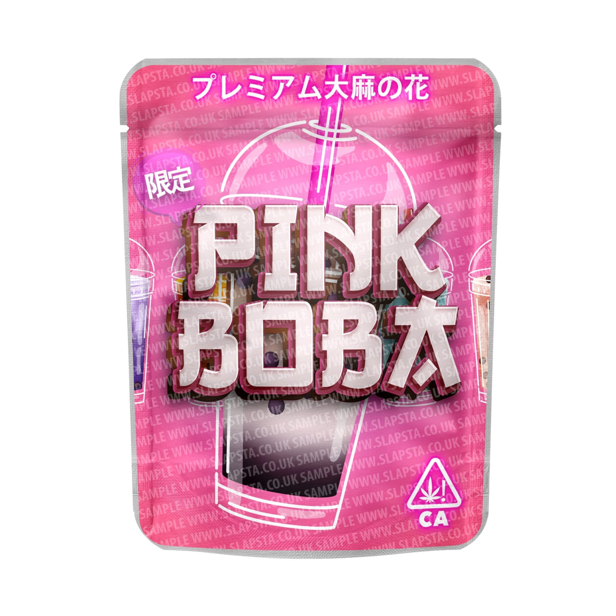 SLAPSTA - Pink Boba Mylar Pouches Pre-Labeled