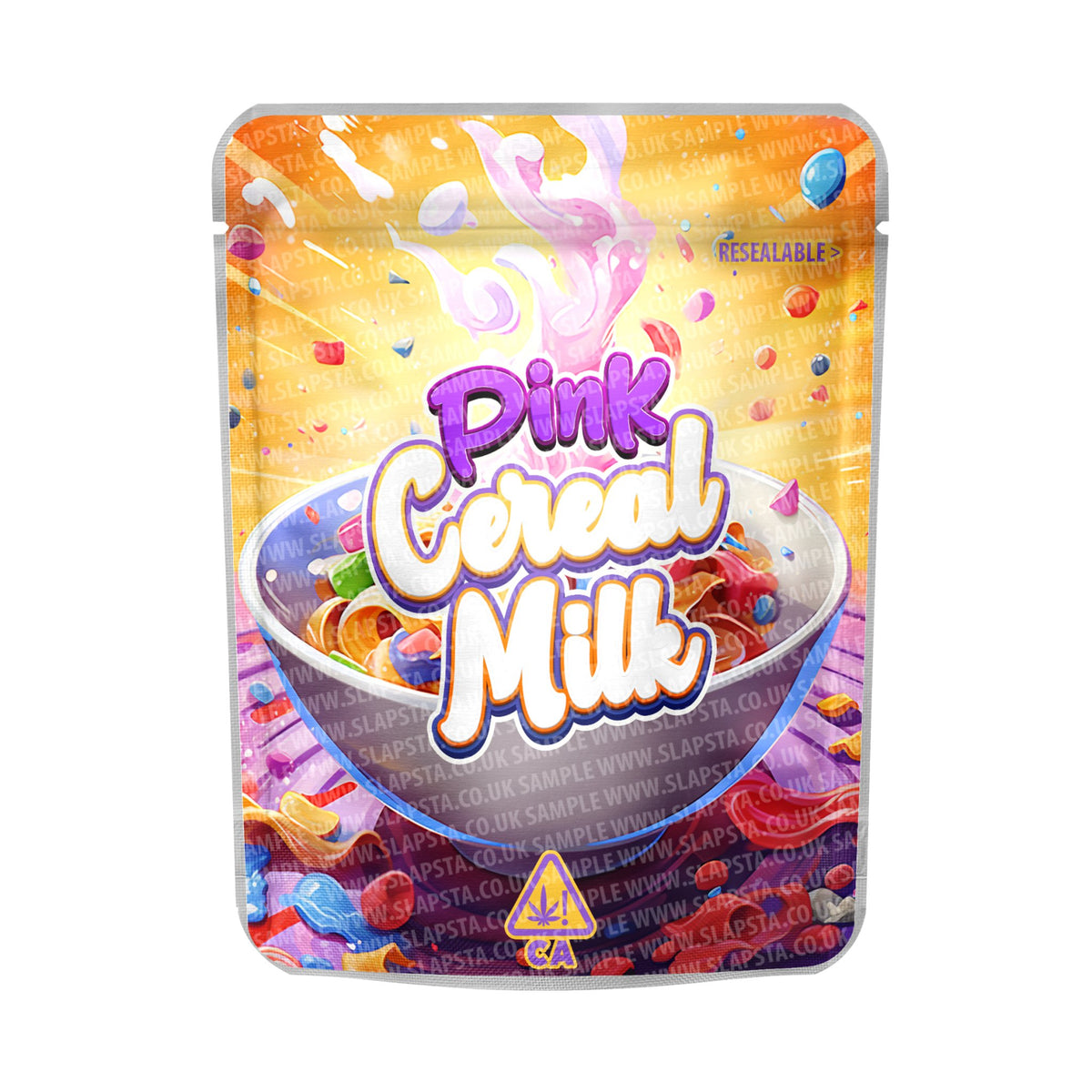 SLAPSTA - Pink Cereal Milk Mylar Pouches Pre-Labeled