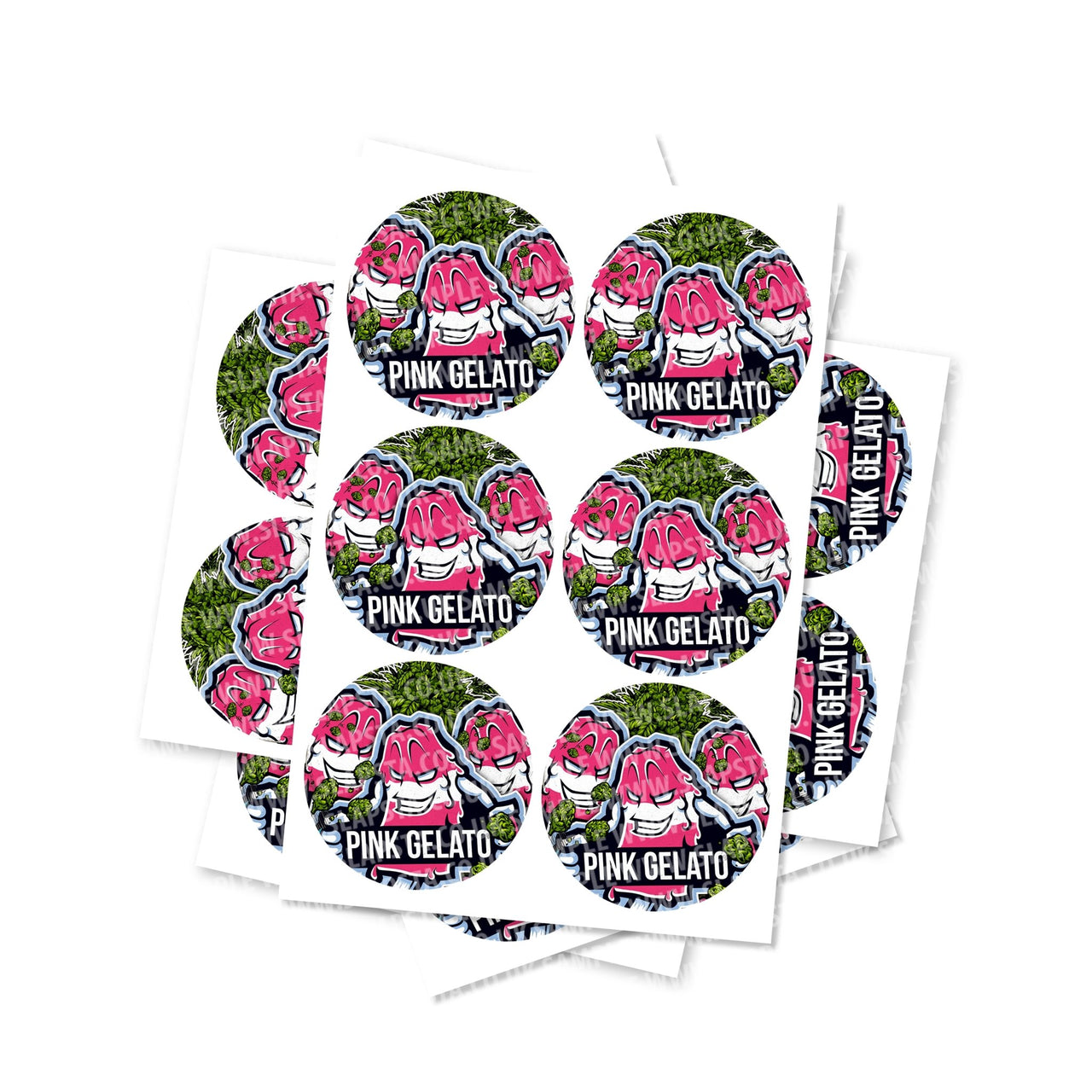 SLAPSTA - Pink Gelato Circular Stickers