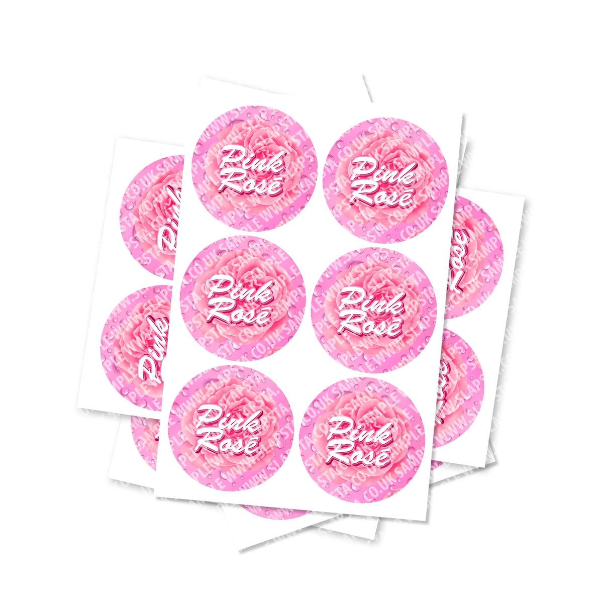 SLAPSTA - Pink Rose Circular Stickers