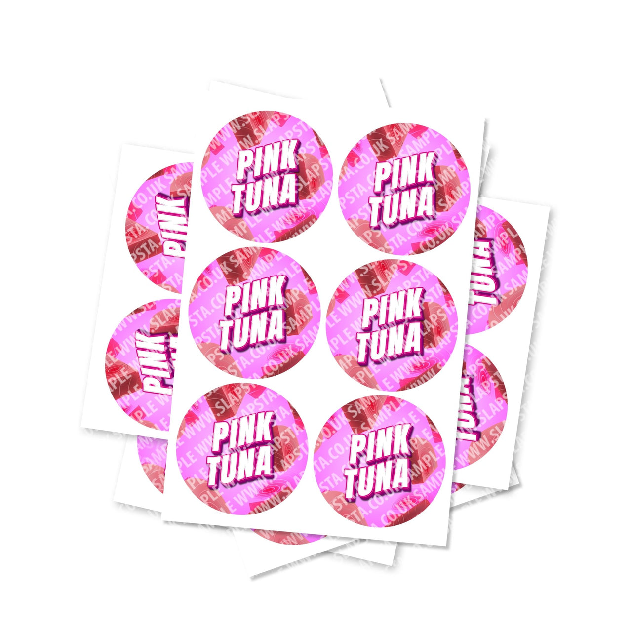 SLAPSTA - Pink Tuna Circular Stickers