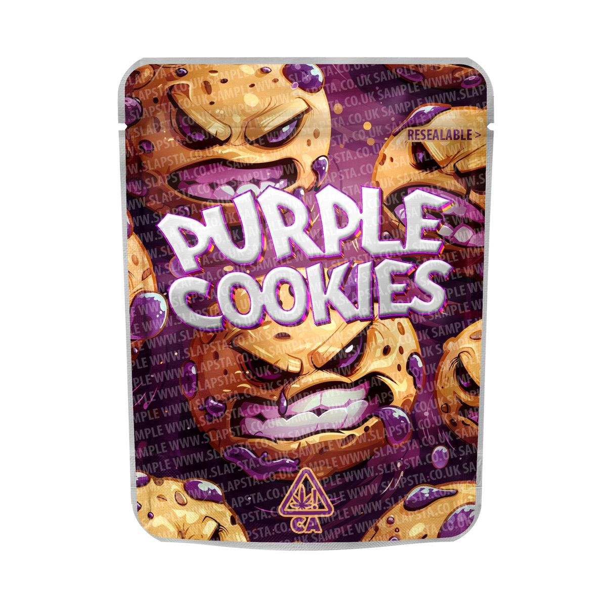 SLAPSTA - Purple Cookies Mylar Pouches Pre-Labeled