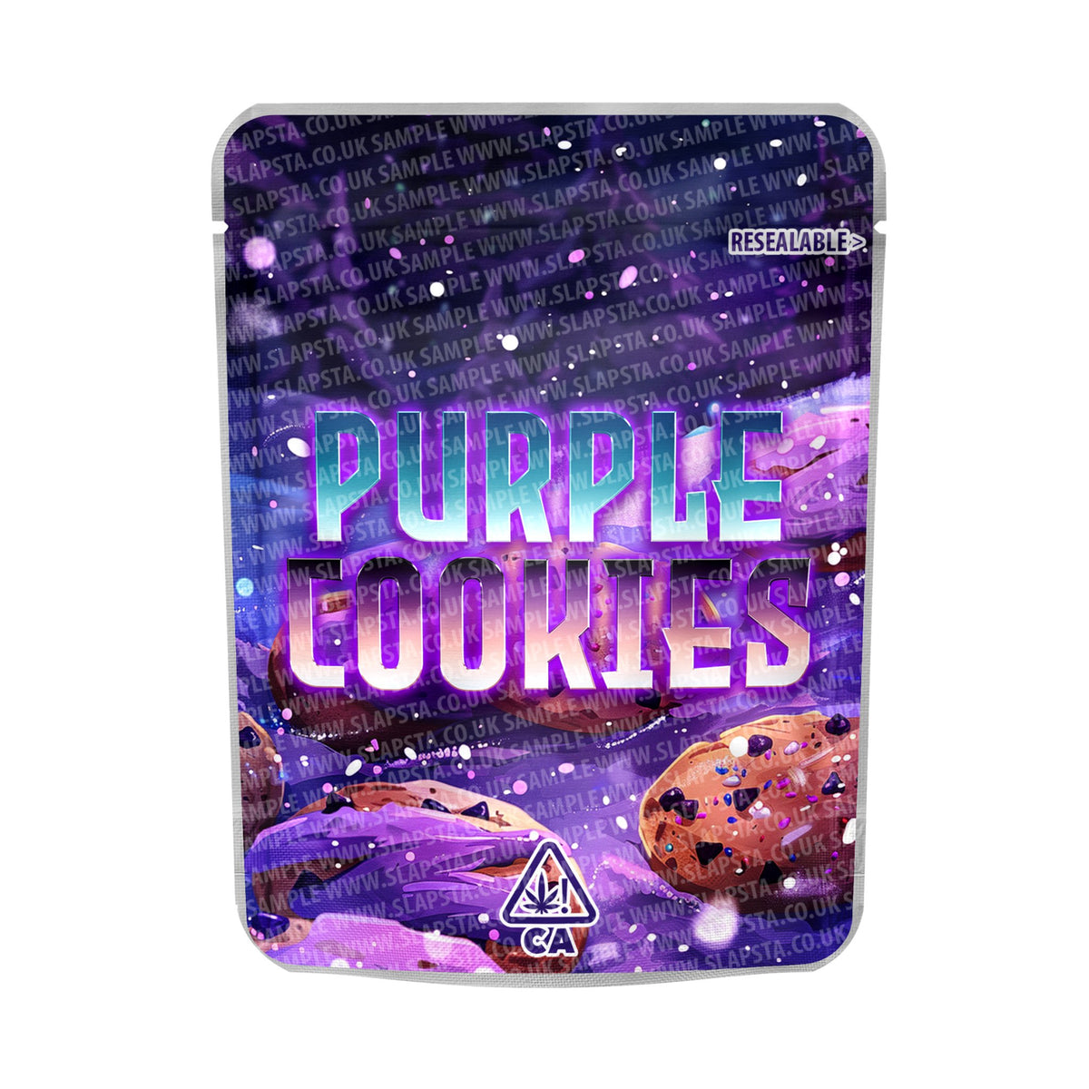 SLAPSTA - Purple Cookies Mylar Pouches Pre-Labeled