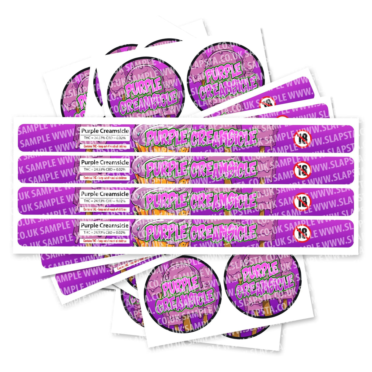 SLAPSTA - Purple Creamsicle Pressitin Strain Labels