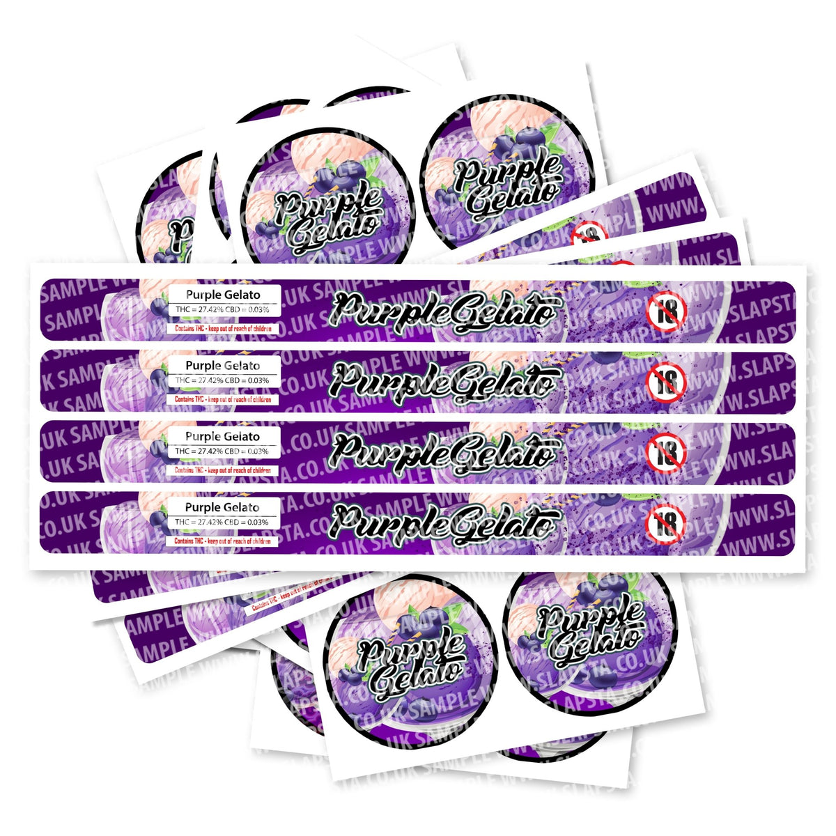 SLAPSTA - Purple Gelato Pressitin Strain Labels
