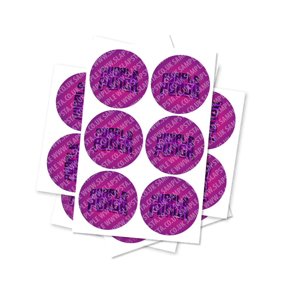 SLAPSTA - Purple Punch Circular Stickers