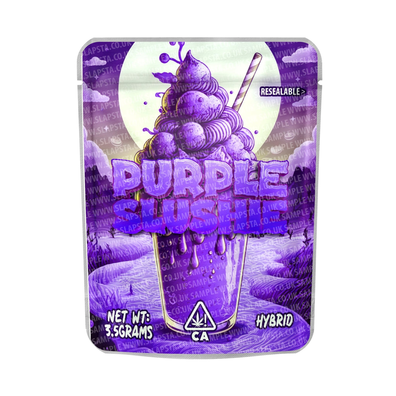 SLAPSTA - Purple Slushie Mylar Pouches Pre-Labeled
