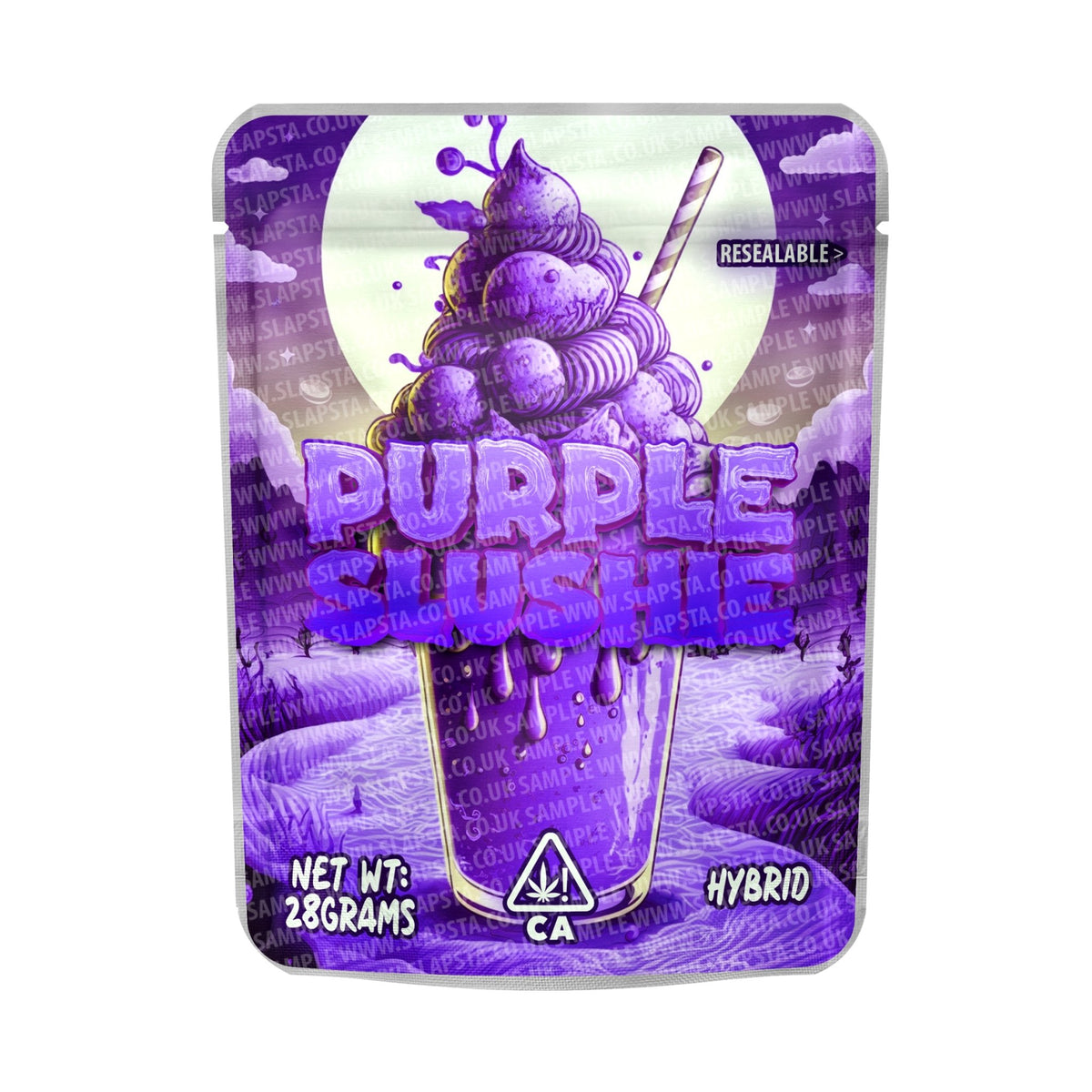 SLAPSTA - Purple Slushie Mylar Pouches Pre-Labeled