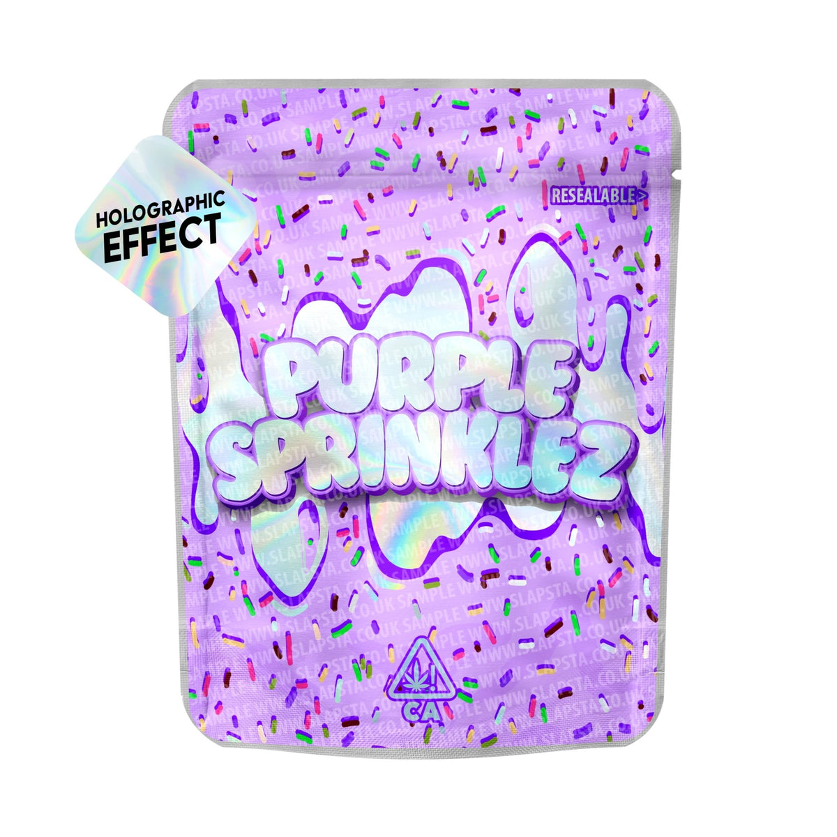 Purple Spinklez Holographic Prism Mylar Bags | SLAPSTA