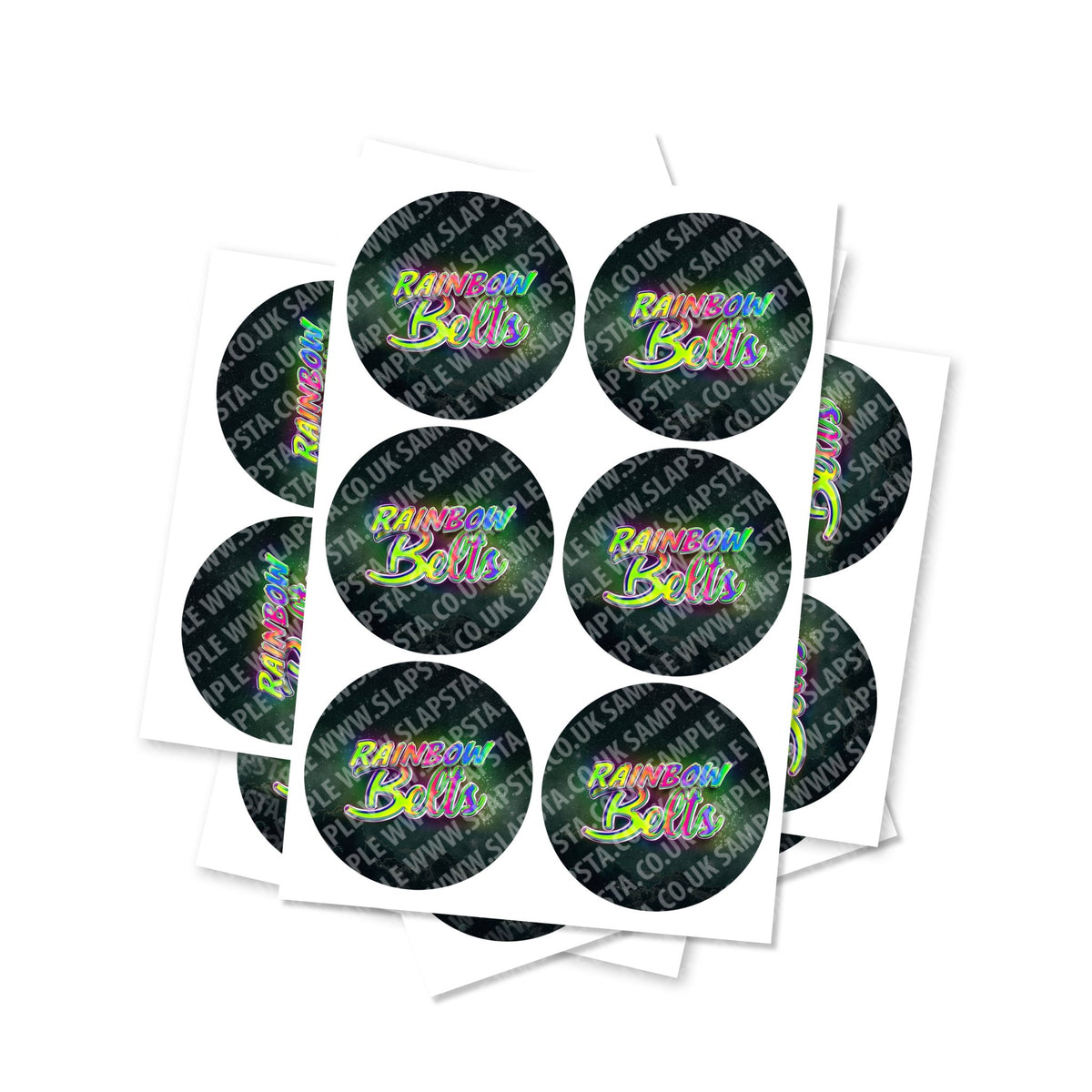 SLAPSTA - Rainbow Belts Circular Stickers
