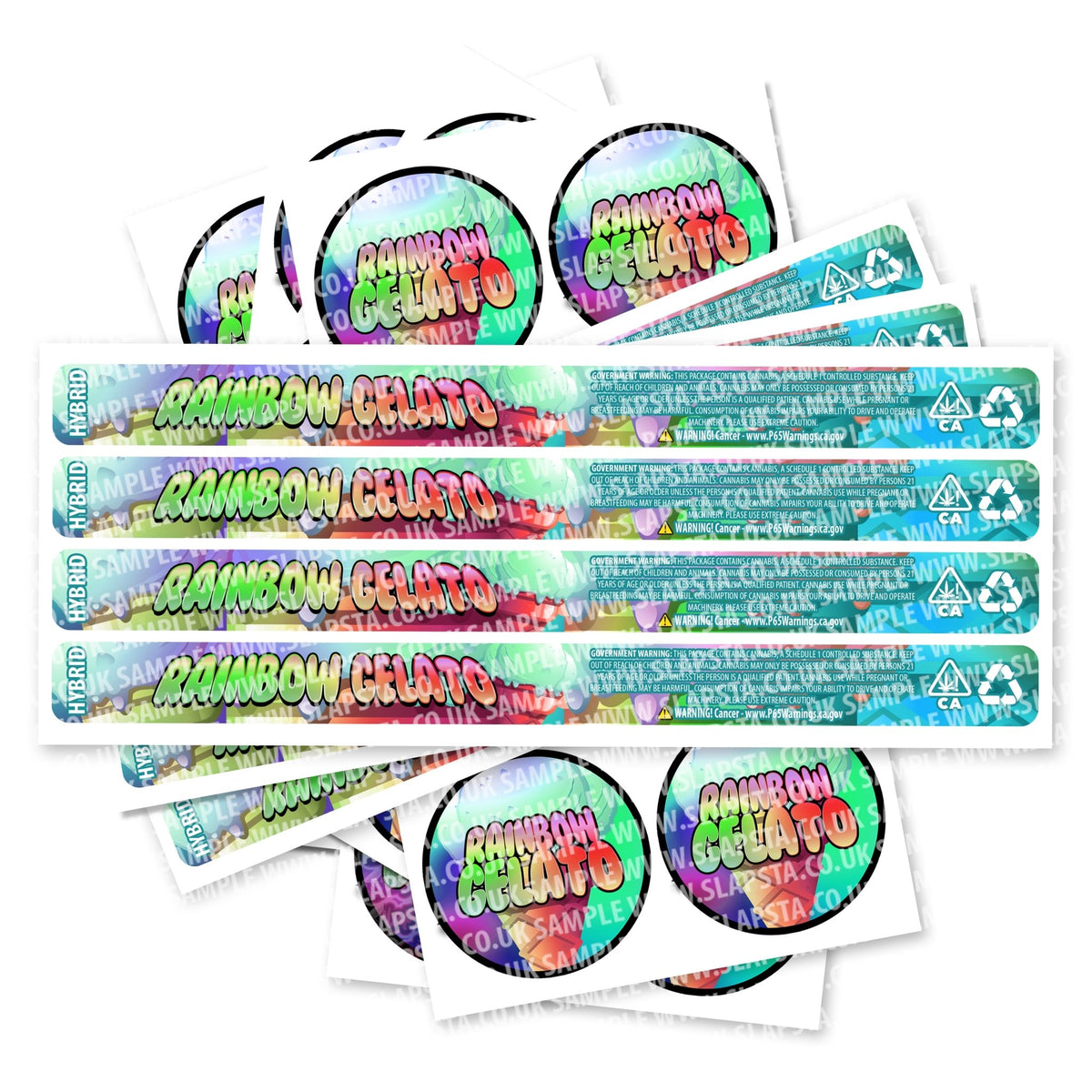 SLAPSTA - Rainbow Gelato Pressitin Strain Labels