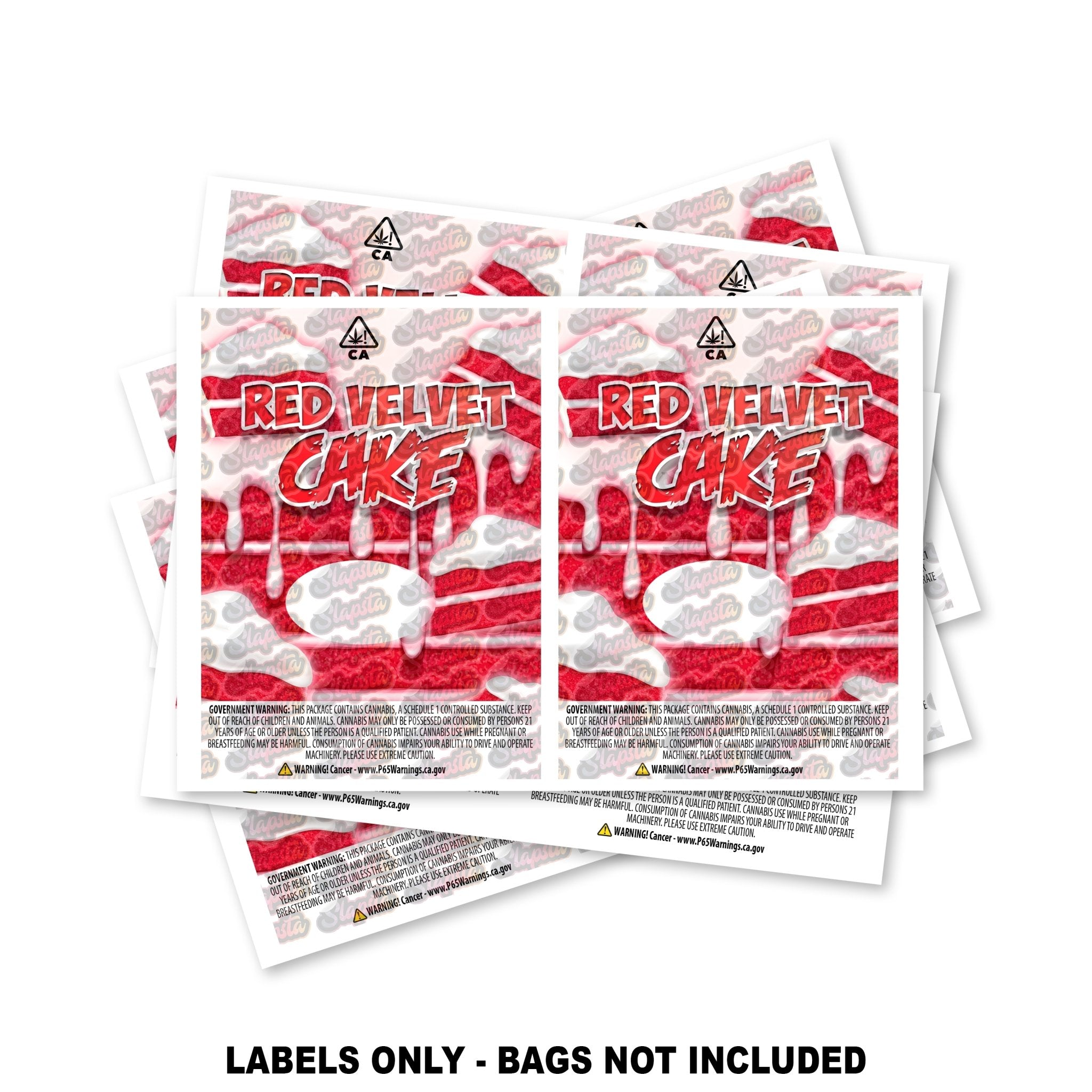 SLAPSTA - Red Velvet Cake Mylar Bag Labels ONLY