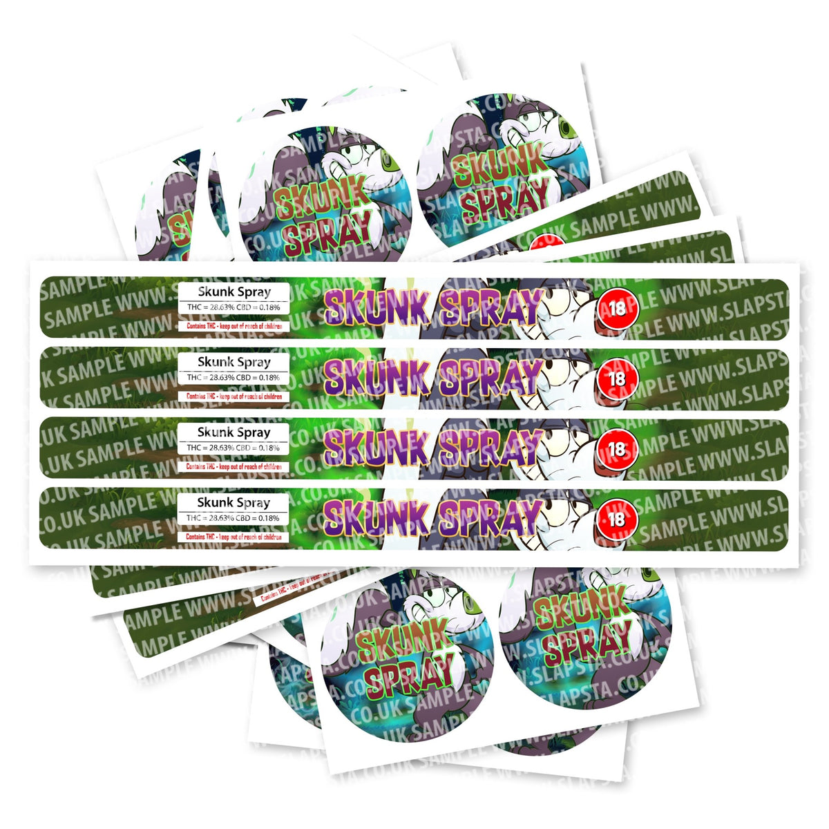 SLAPSTA - Skunk Spray Pressitin Strain Labels
