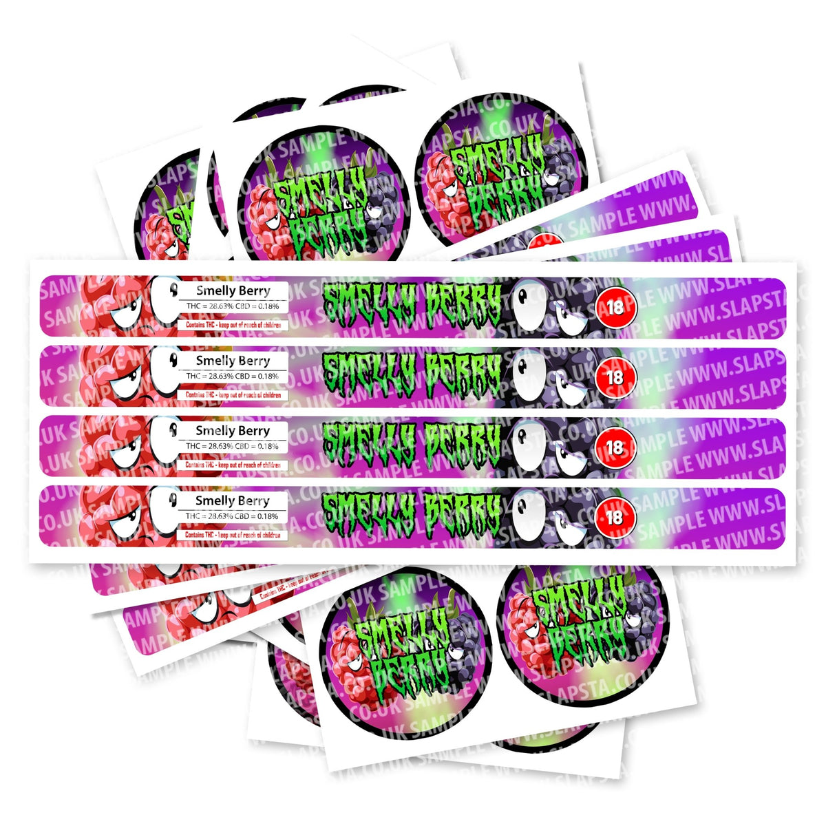 SLAPSTA - Smelly Berry Pressitin Strain Labels