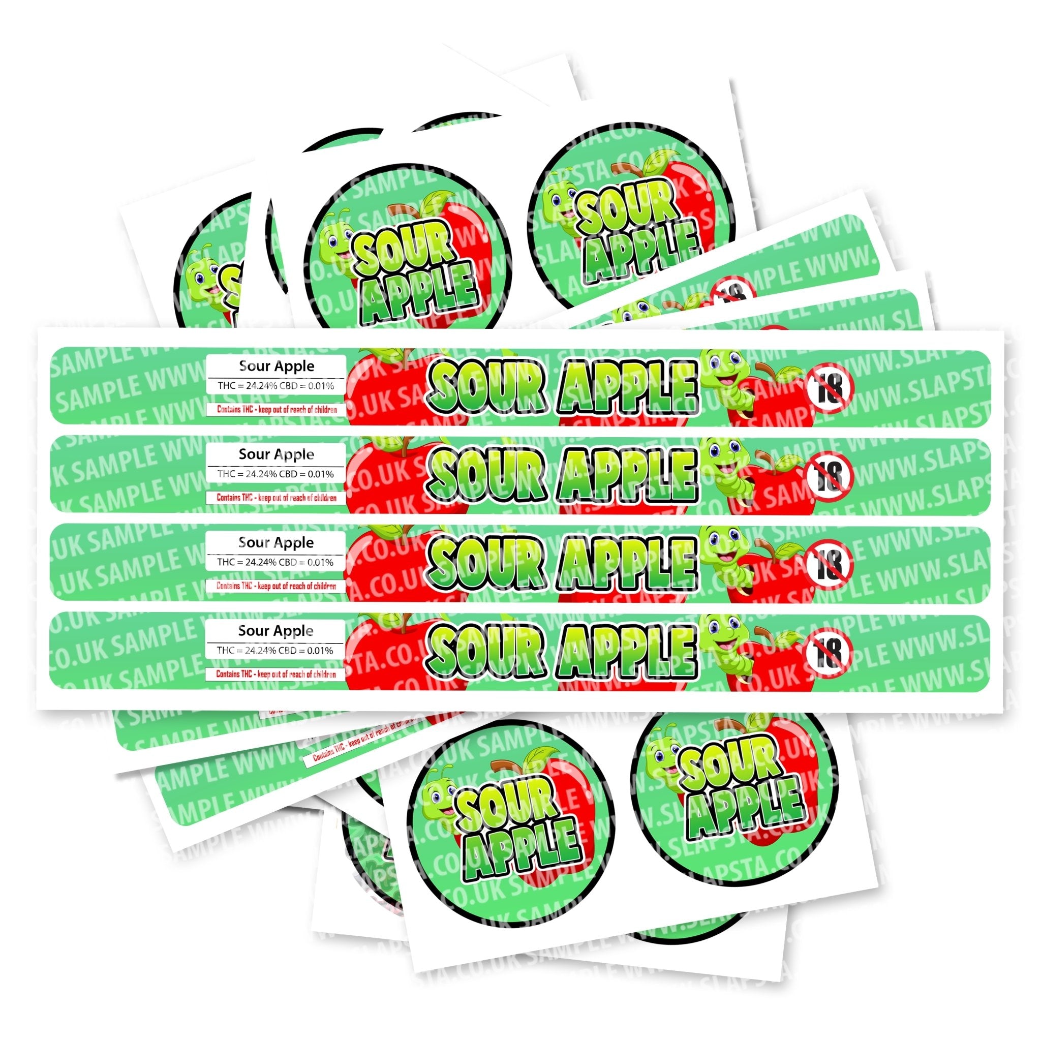 SLAPSTA - Sour Apple Pressitin Strain Labels