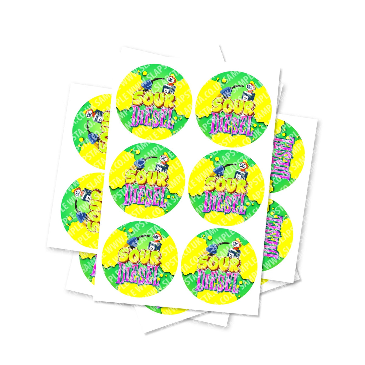 SLAPSTA - Sour Diesel Circular Stickers