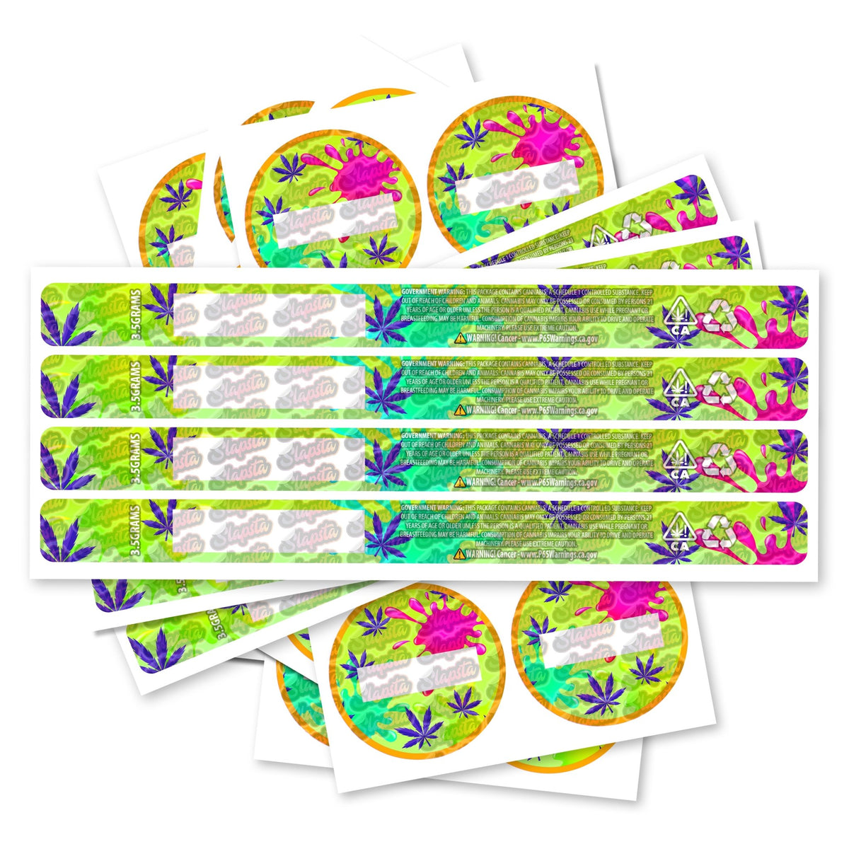 SLAPSTA - Splat Blank Pre-Labeled 3.5g Self-Seal Tins