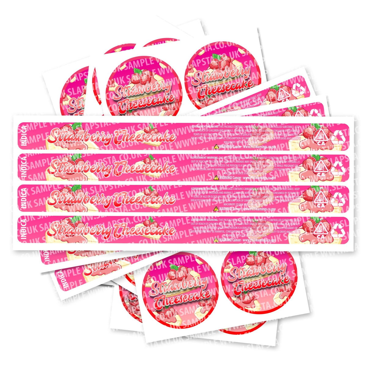 SLAPSTA - Strawberry Cheesecake Pressitin Strain Labels