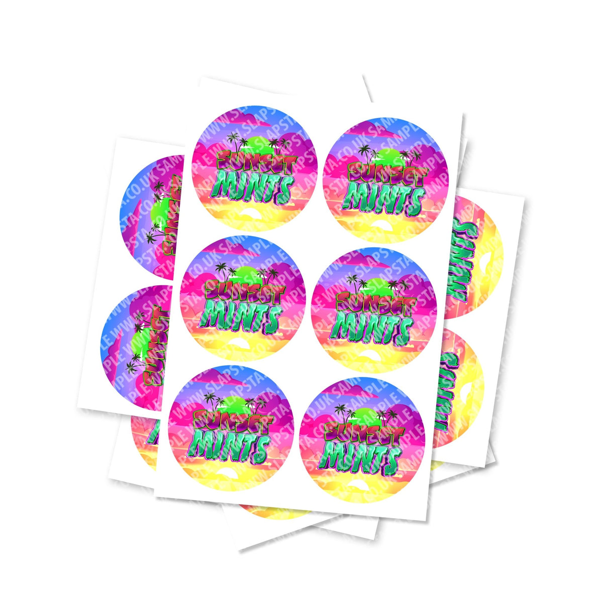 SLAPSTA - Sunset Mints Circular Stickers
