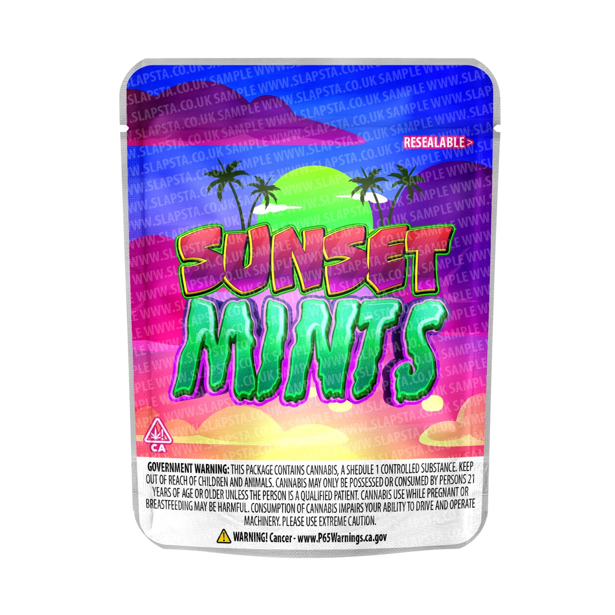 SLAPSTA - Sunset Mints Mylar Pouches Pre-Labeled