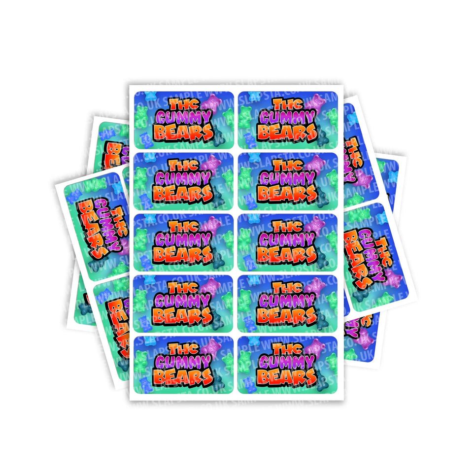 SLAPSTA - THC Gummy Bears Rectangle / Pre-Roll Labels