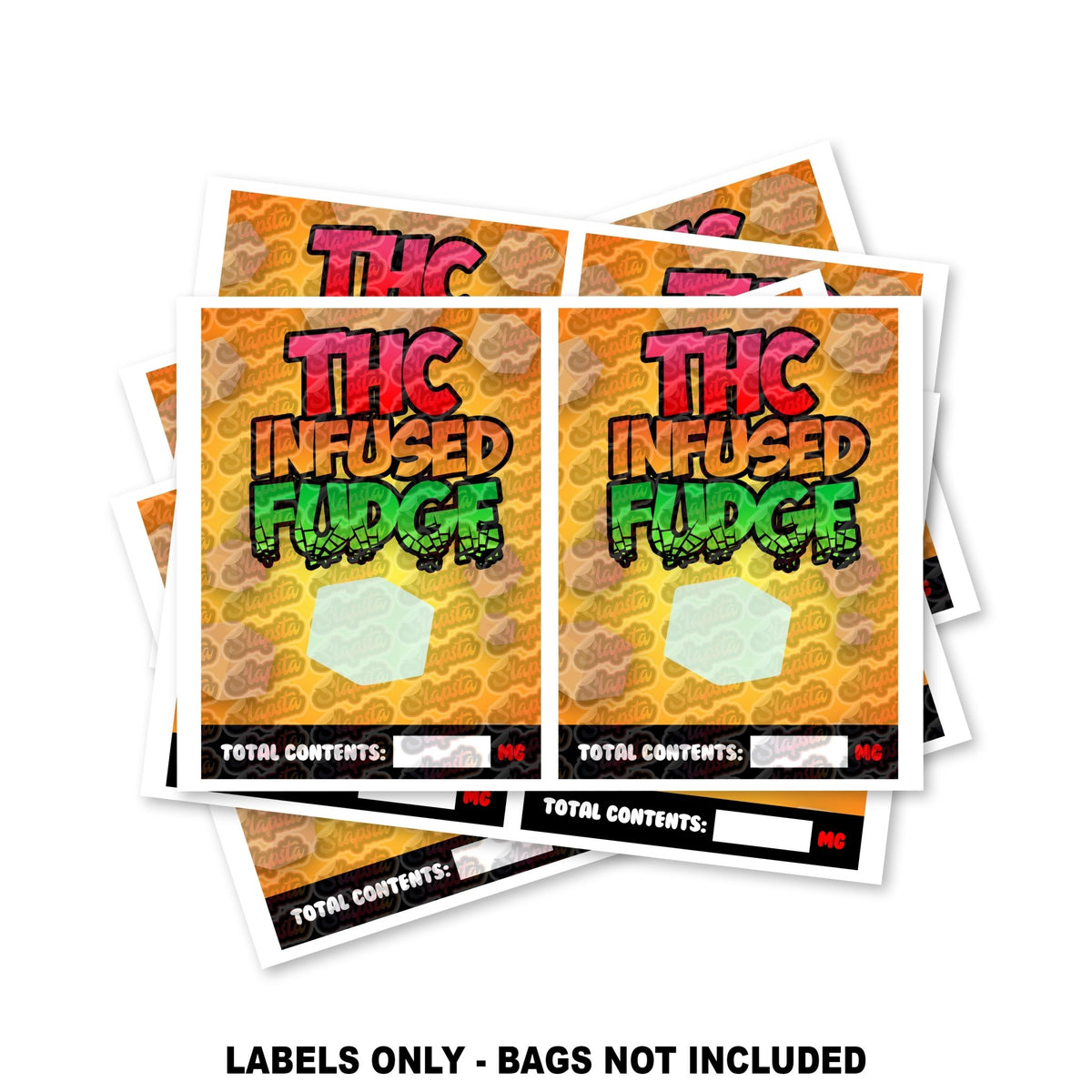 SLAPSTA - THC Infused Fudge Mylar Bag Labels ONLY