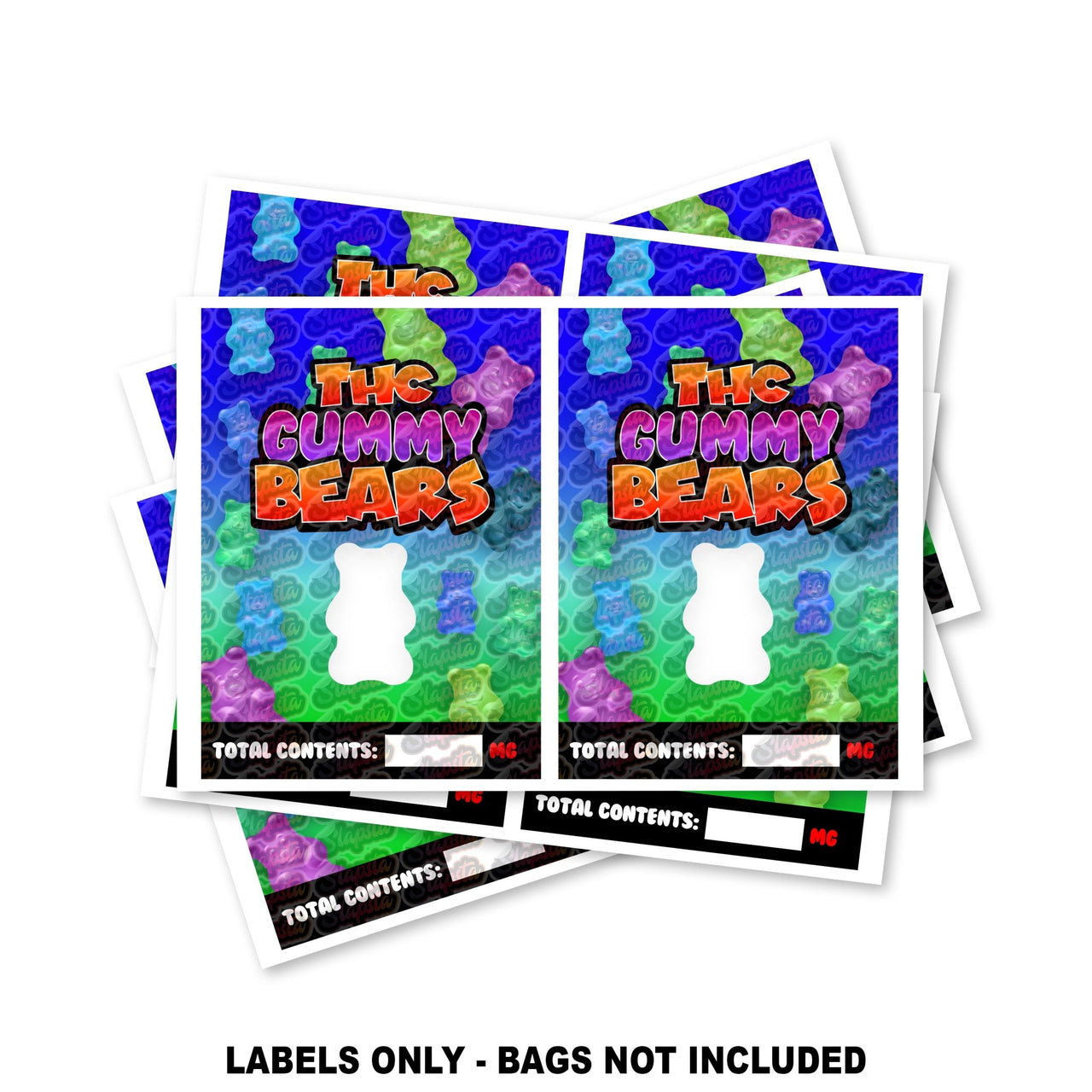 SLAPSTA - THC Infused Gummy Bears Mylar Bag Labels ONLY