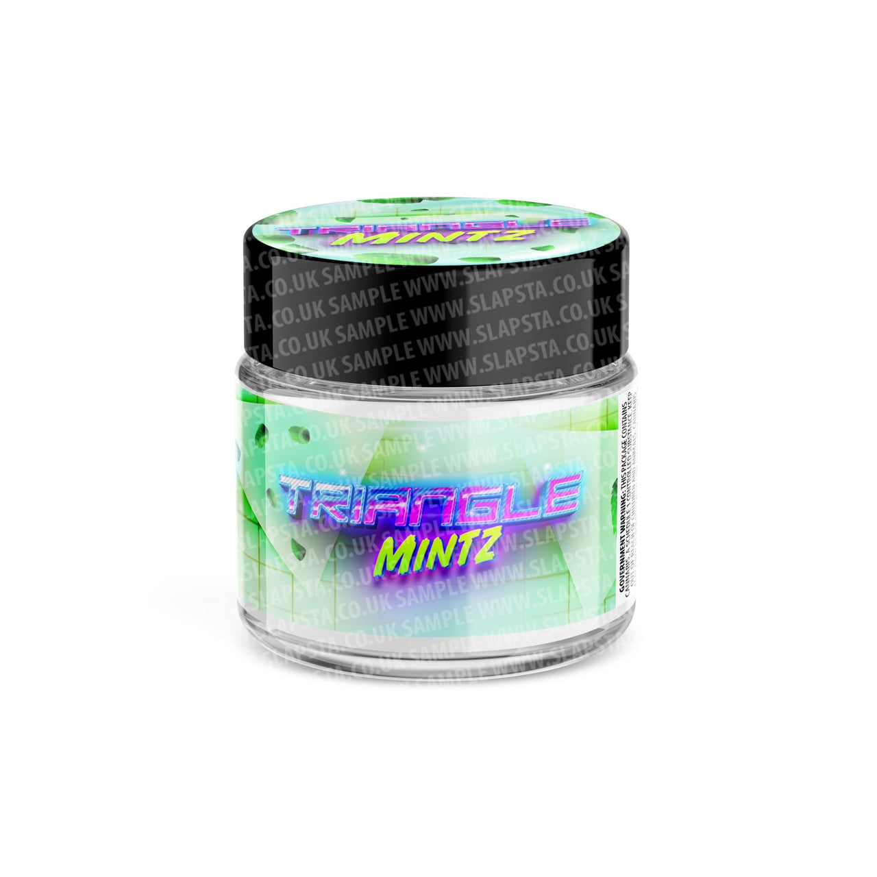 SLAPSTA - Triangle Mintz Glass Jars Pre-Labeled