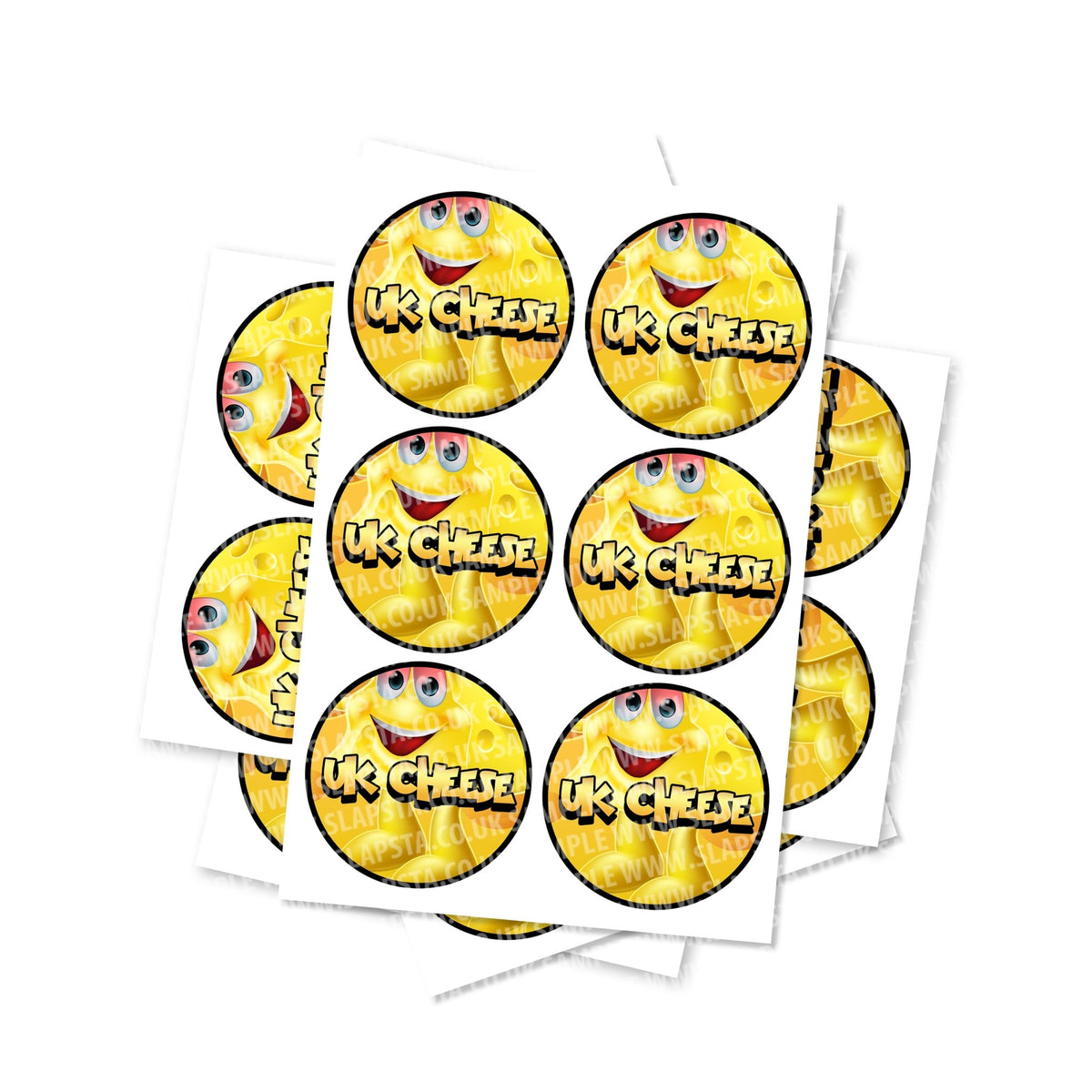 SLAPSTA - UK Cheese Circular Stickers