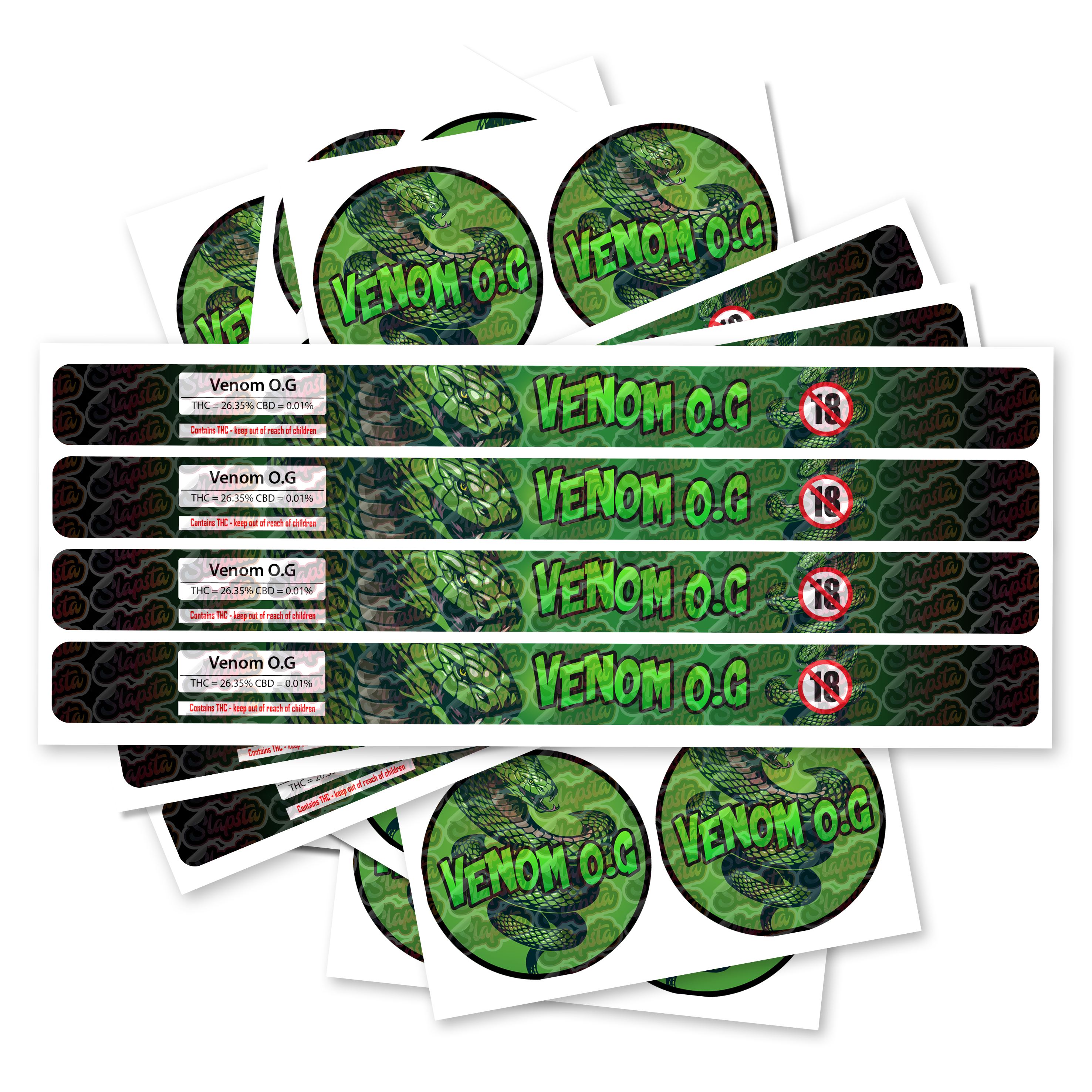SLAPSTA - Venom OG Pre-Labeled 3.5g Self-Seal Tins