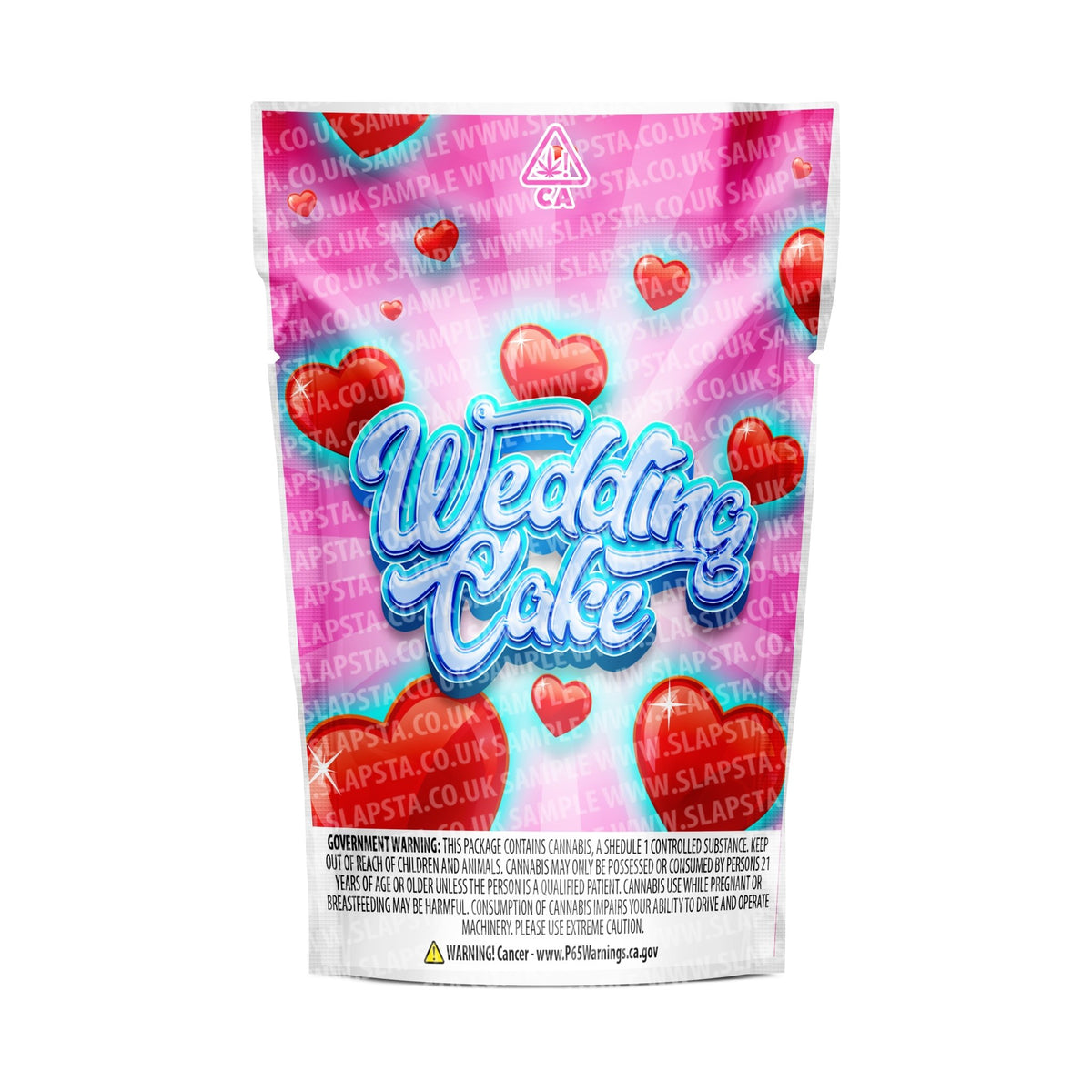 SLAPSTA - Wedding Cake Mylar Pouches Pre-Labeled