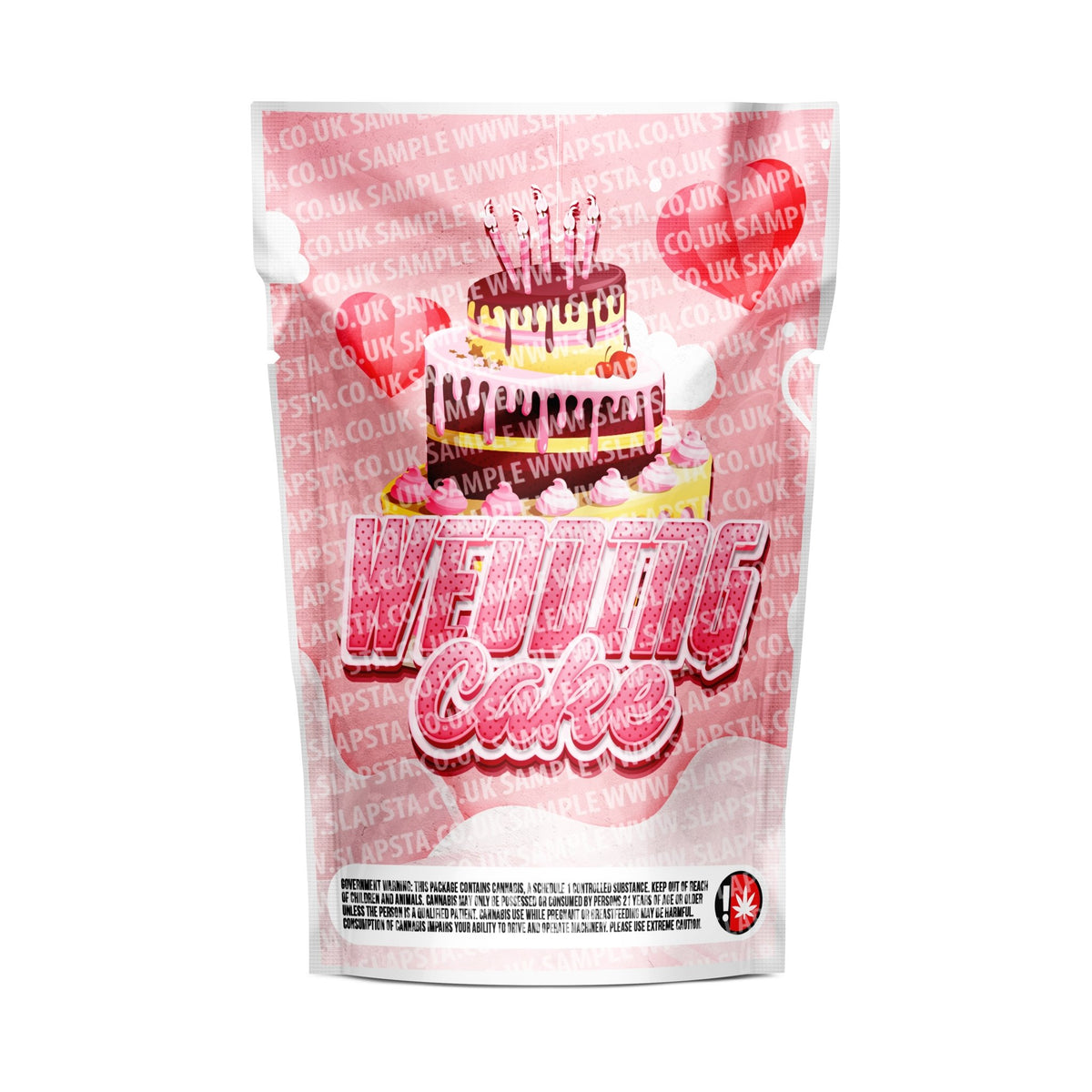 SLAPSTA - Wedding Cake Mylar Pouches Pre-Labeled