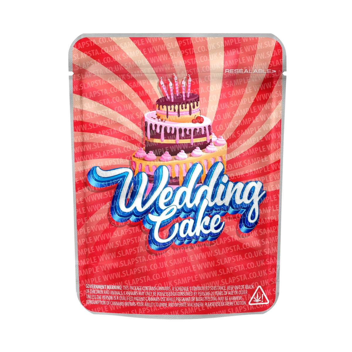 SLAPSTA - Wedding Cake Mylar Pouches Pre-Labeled