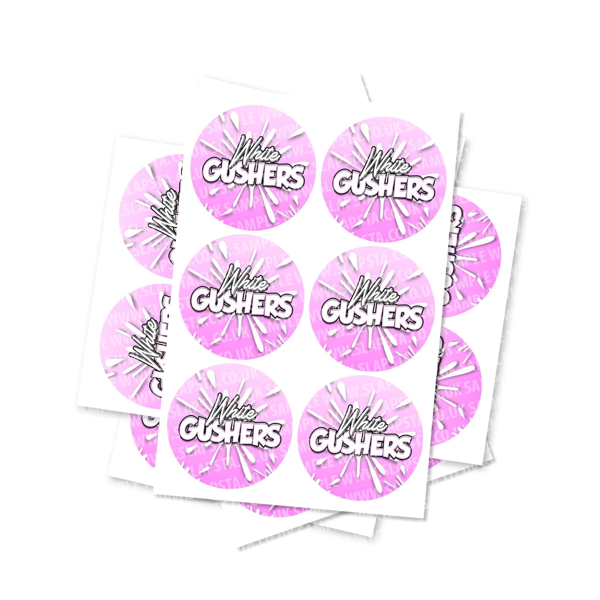 SLAPSTA - White Gushers Circular Stickers