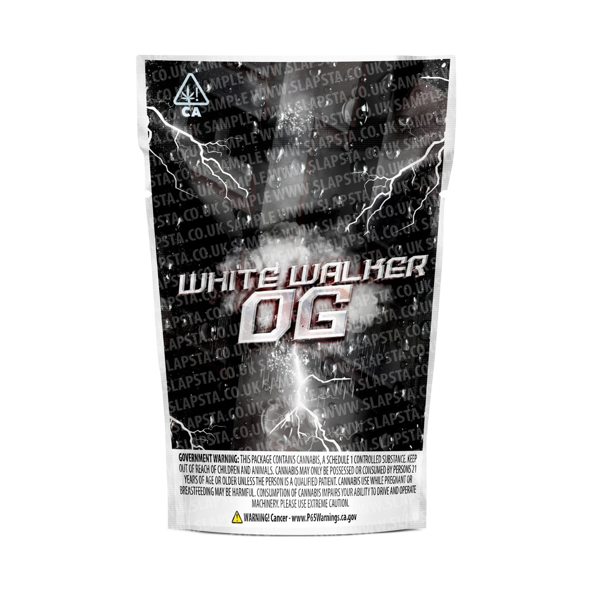 SLAPSTA - White Walker OG Mylar Pouches Pre-Labeled