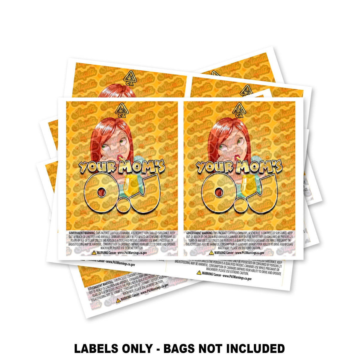 SLAPSTA - Your Moms OJ Mylar Bag Labels ONLY