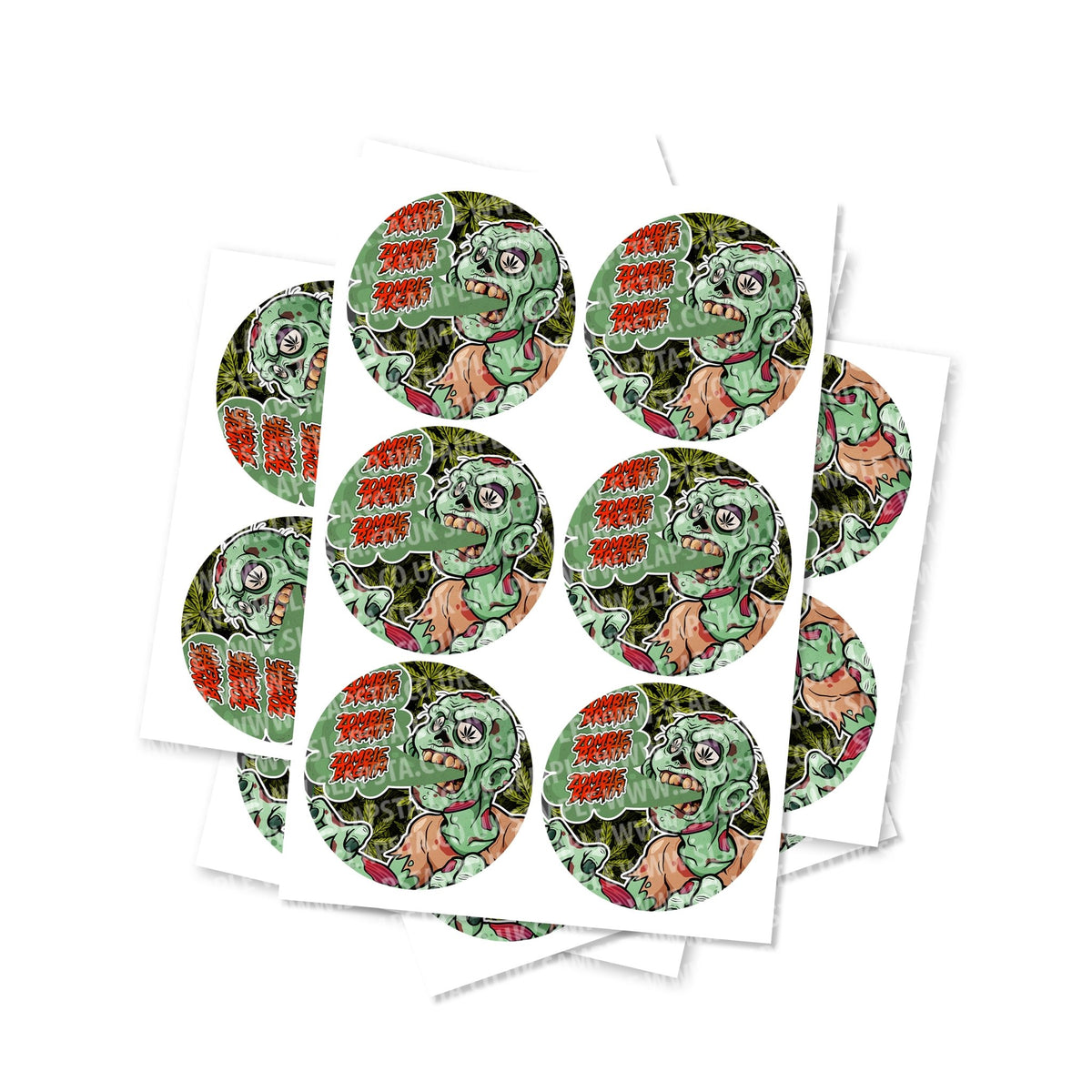 SLAPSTA - Zombie Breath Circular Stickers