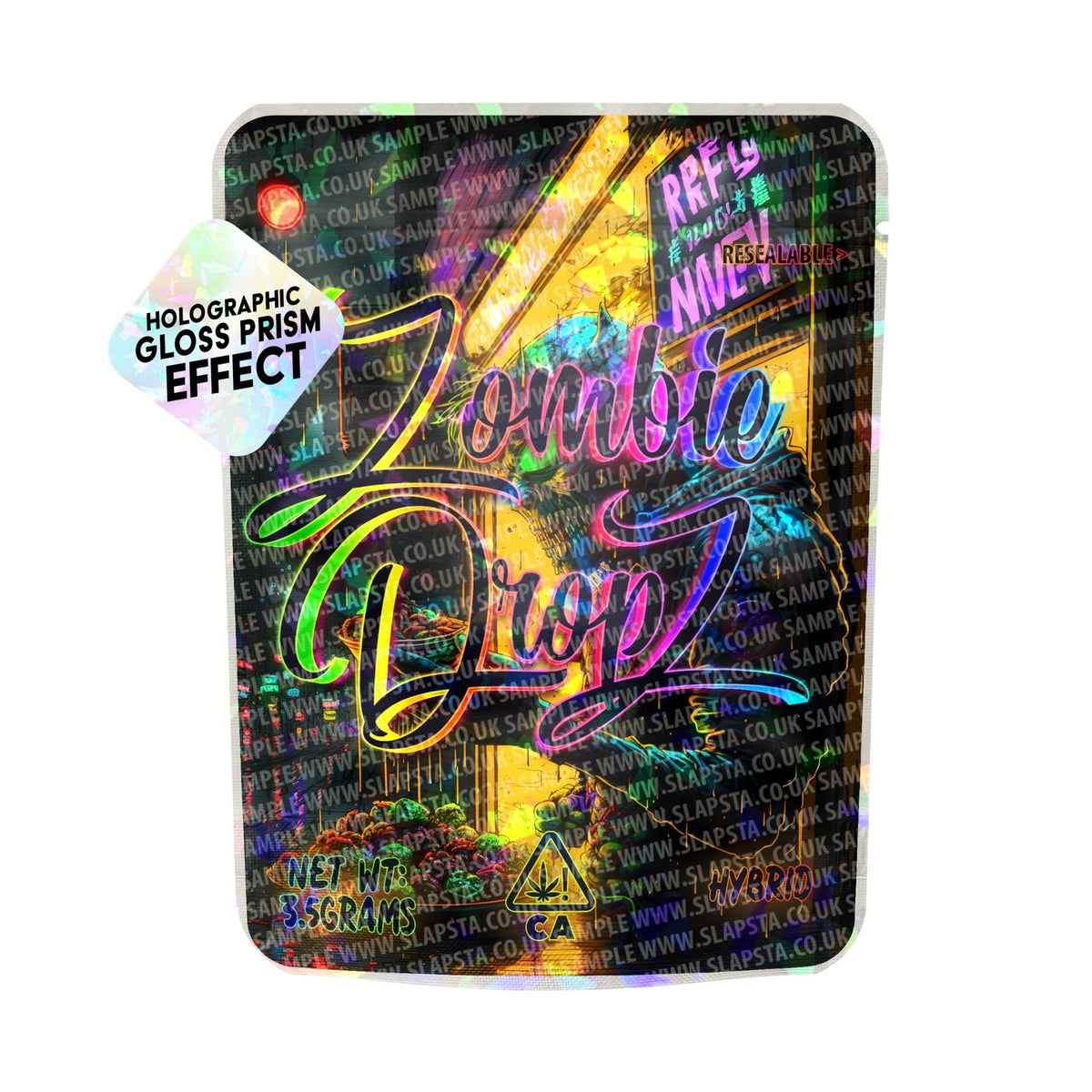 Zombie Drops Holographic Prism Mylar Bags | SLAPSTA