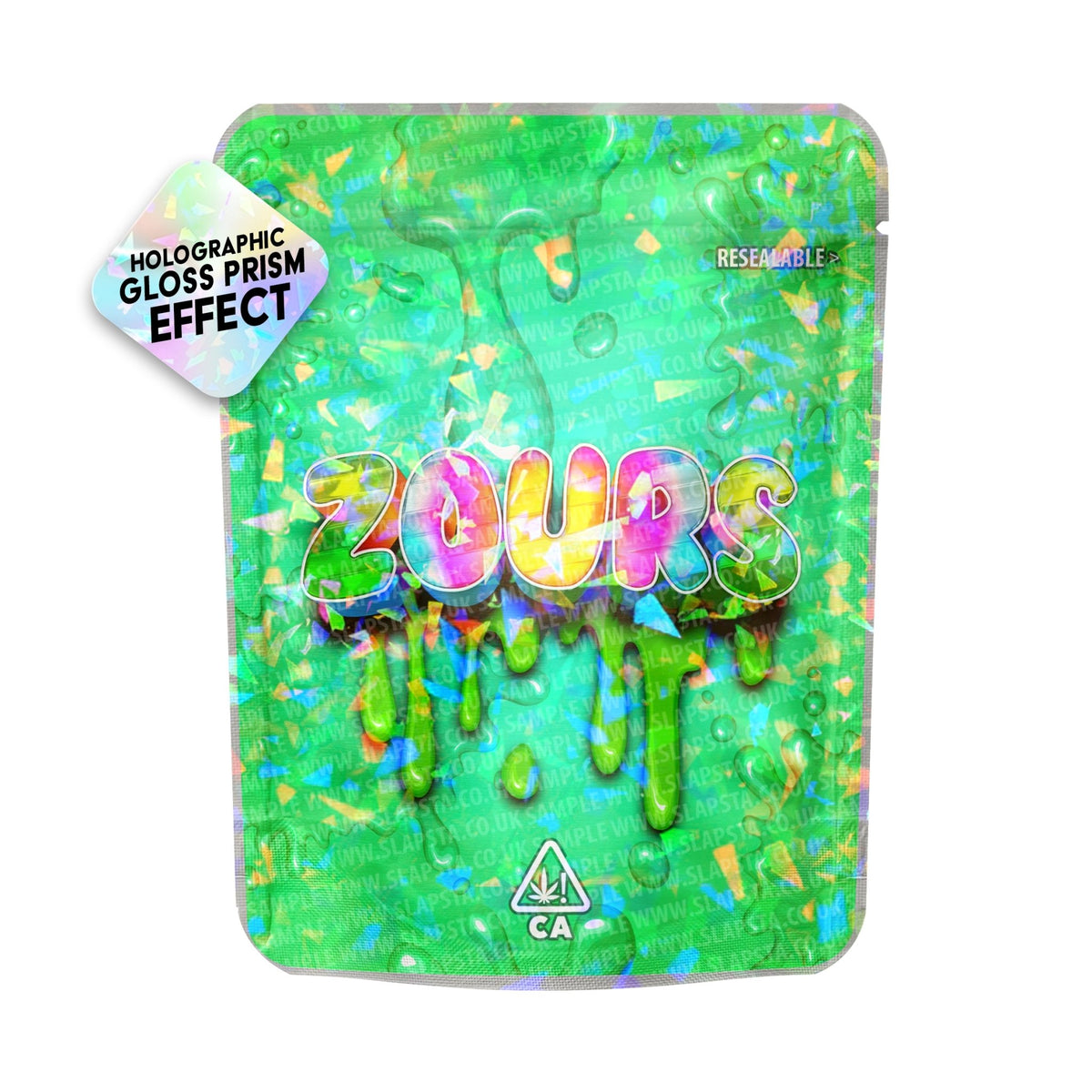Zours Holographic Prism Mylar Bags | SLAPSTA